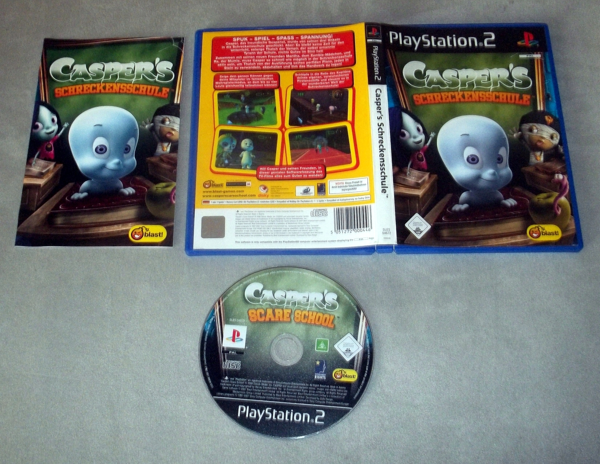 CASPER'S SCARE SCHOOL PS2 duszek Kacper IDEALNA jak GHOSTLY TRIO jak NOWA PlayStation 2 (PS2 ...