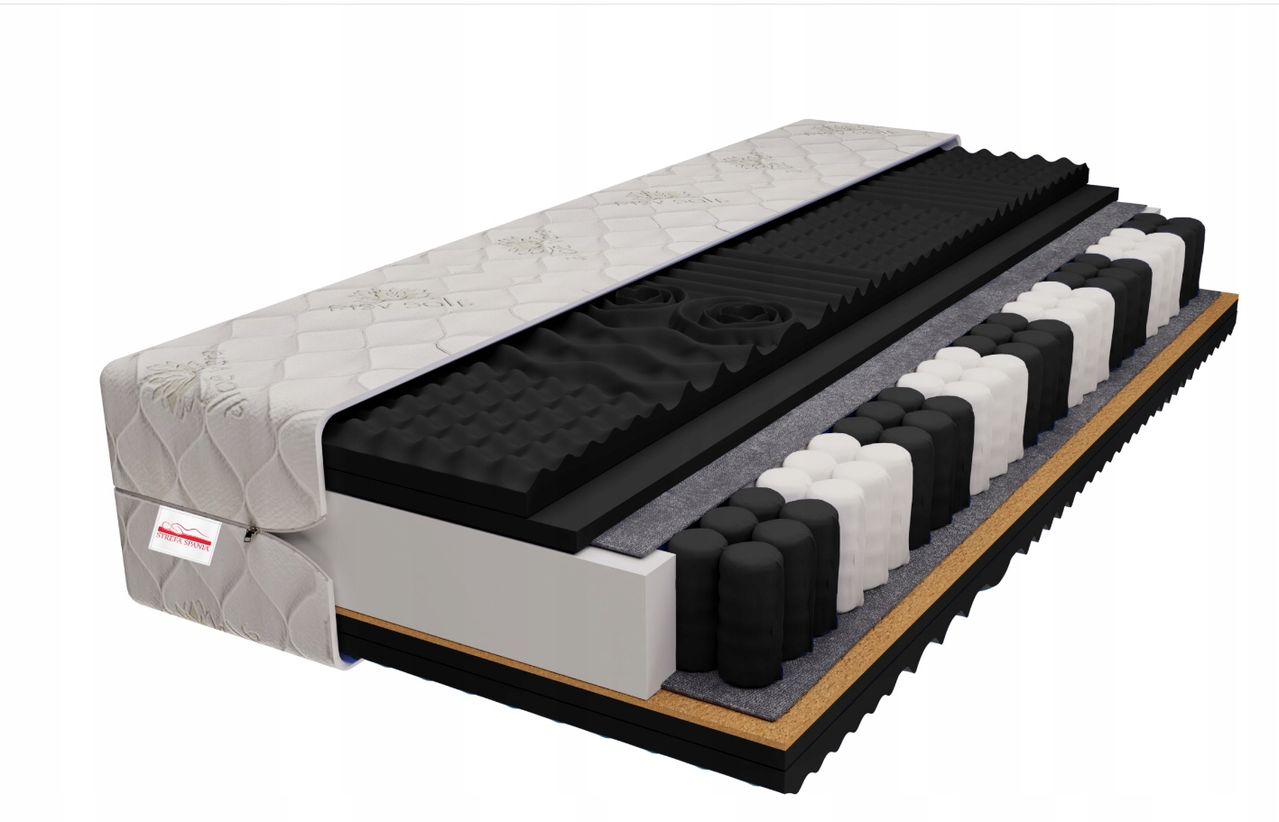Matrace taštičková pružinová Strefa Spania Black Prestige 160 x 200 x ...