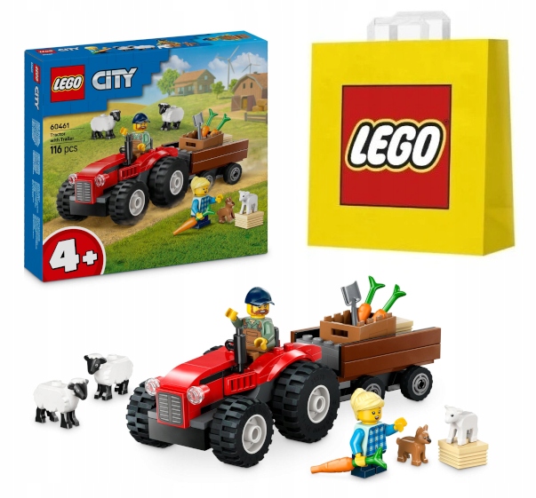LEGO City 60461 City 60461 Czerwony traktor z przyczepą i owcami ...