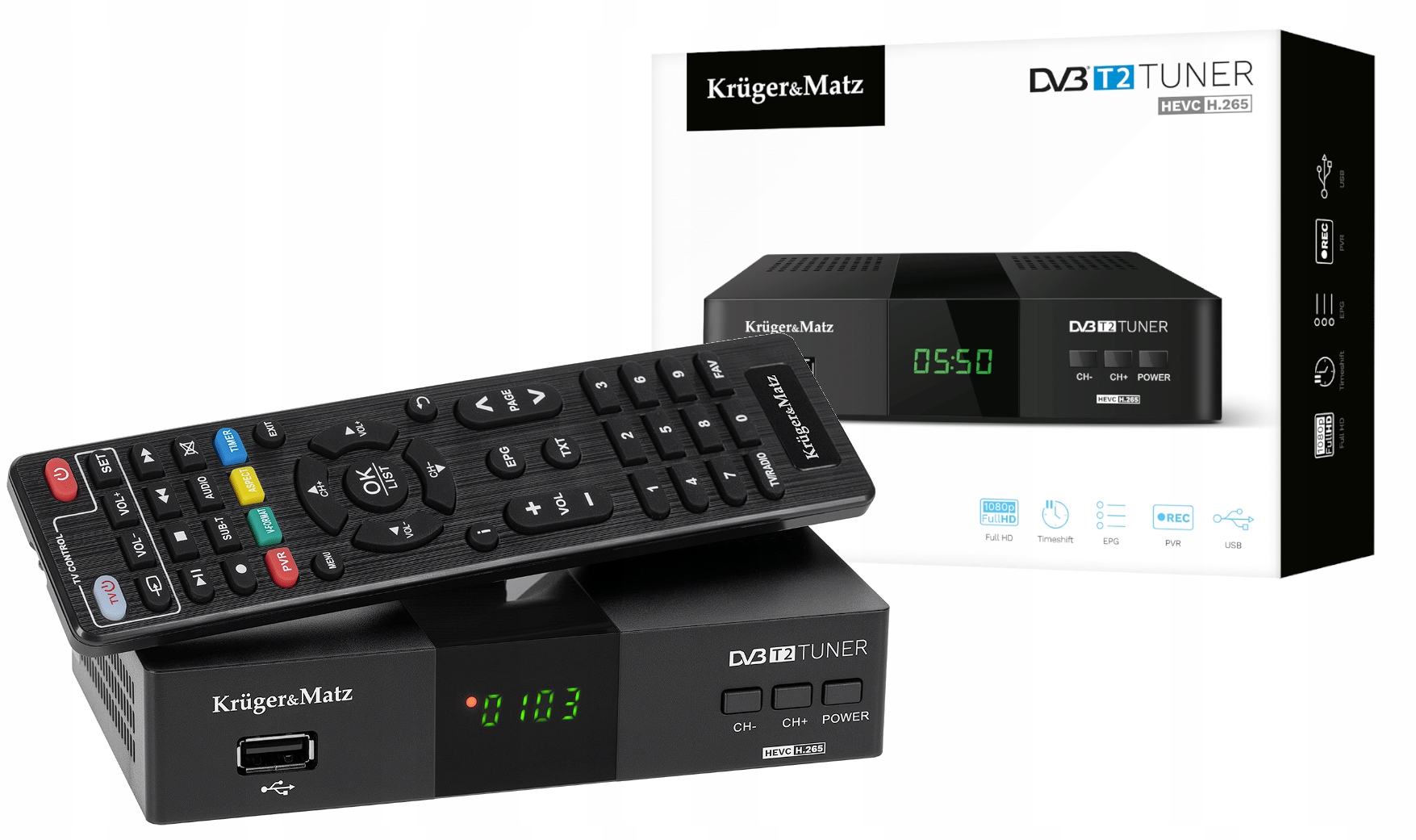 TUNER DEKODER TV NAZIEMNEJ HD DVB-T2 H.265 HEVC HDMI SCART PVR EPG USB - Sklep, Opinie, Cena w ...