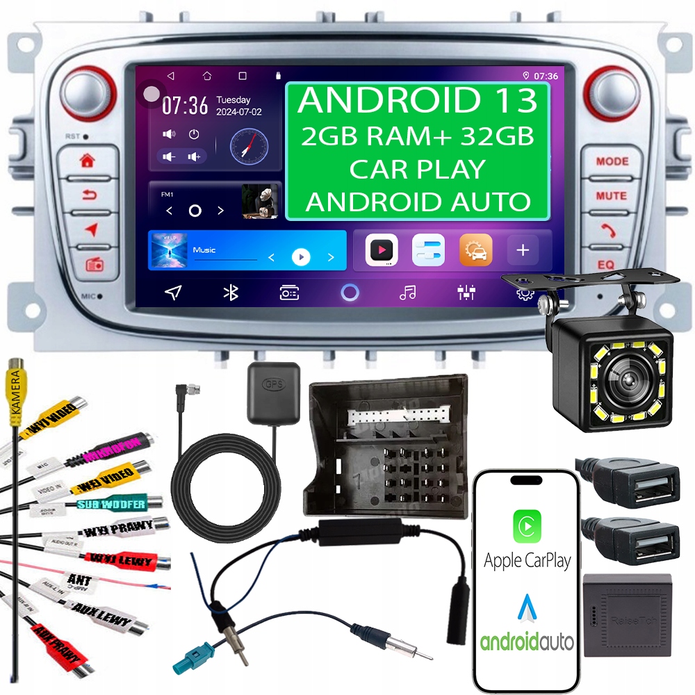 RADIO ANDROID 2GB 32GB FORD MONDEO GALAXY FOCUS C-MAX S-MAX Galaxy II ...