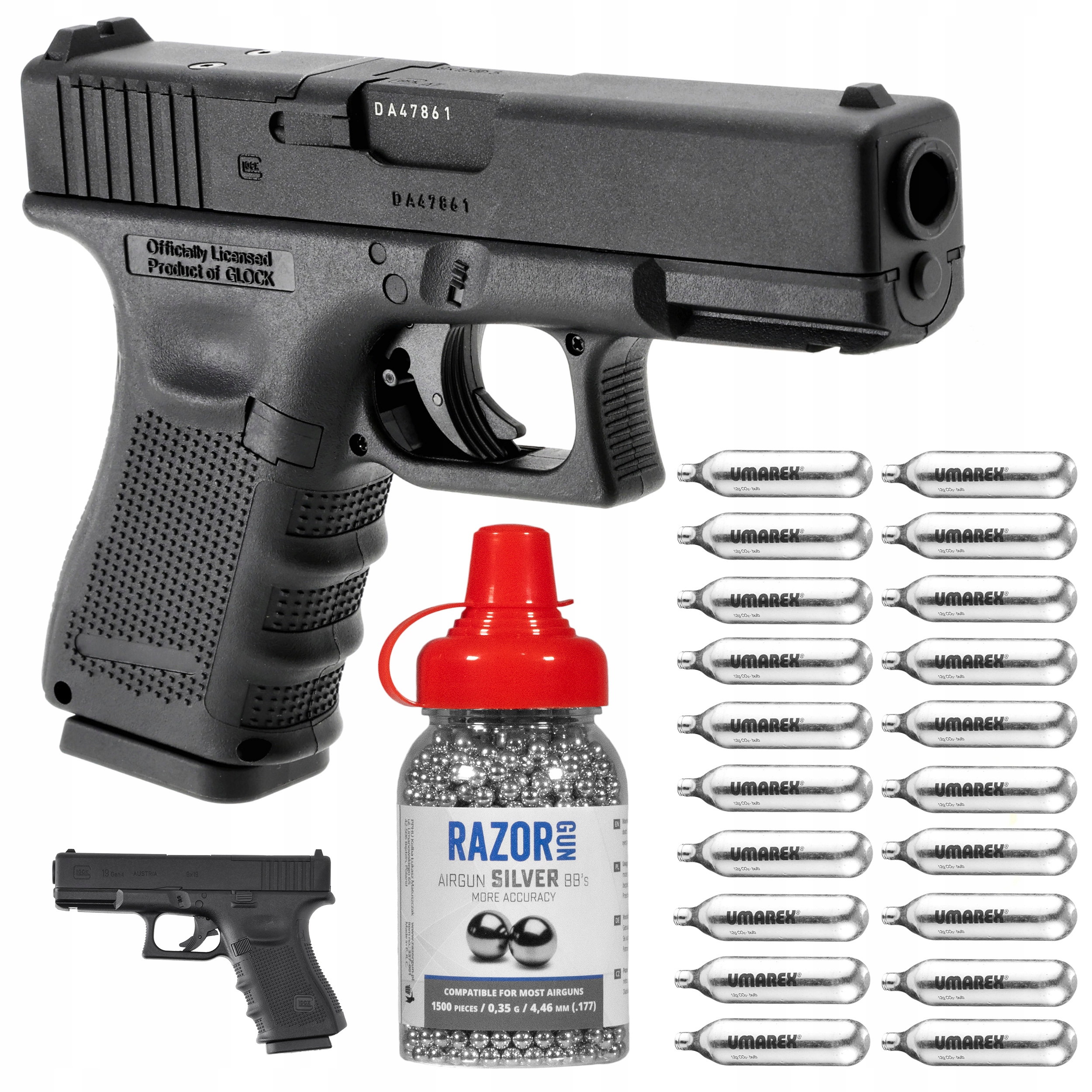 Pistolet wiatrówka Glock 19 gen4 MOS 4,5 mm BB - 4000844829085 ...