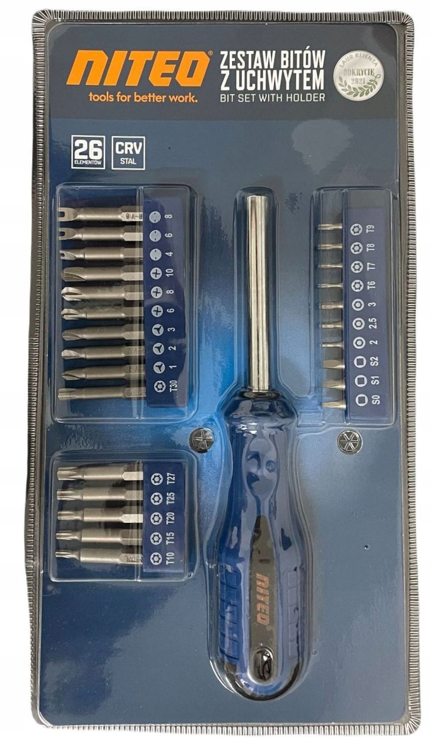 Zestaw narzędzi Niteo Tools 26 el. Bity z uchwytem 15 za 19,50 zł z ...