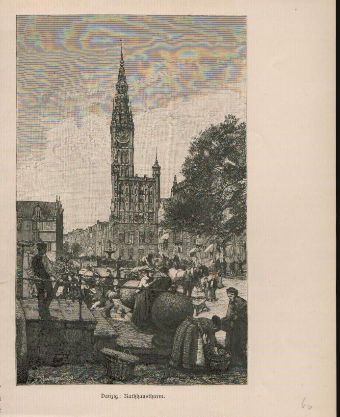 g0046 Danzig. Rathausturm Okolo 1890 • Cena, Opinie • Pozostałe ...