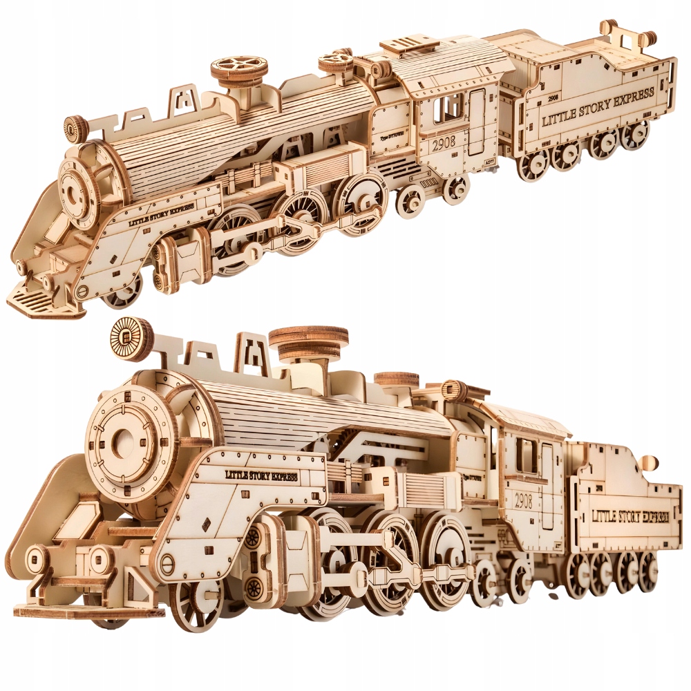 Little Story Drewniane Puzzle Model Układanka 3D DIY - Lokomotywa ...