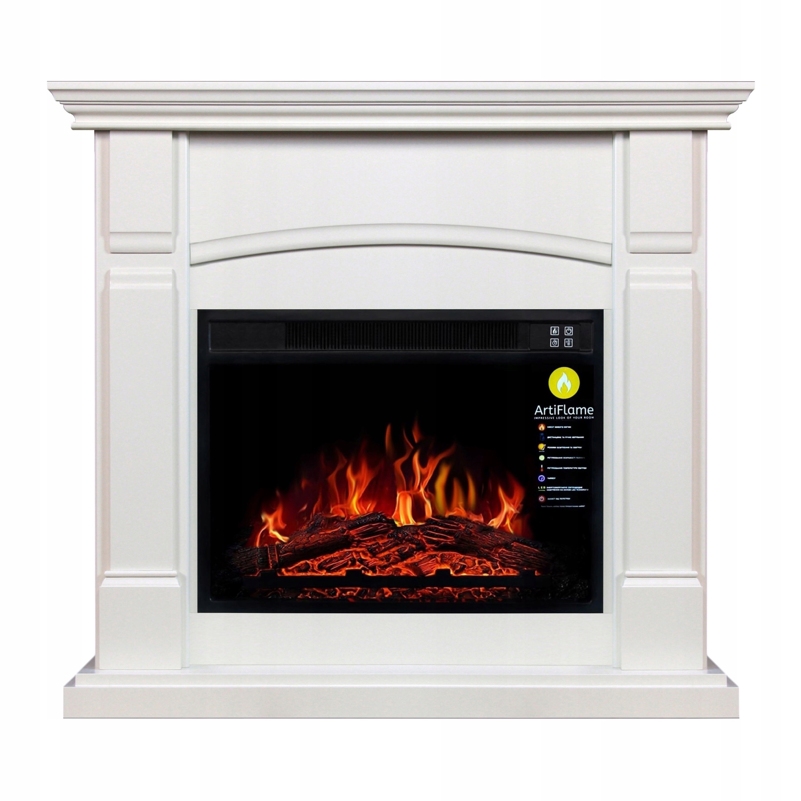 Kominek elektryczny MANCHESTER AF23S LED BIAŁY DĄB (MANCHESTER AF23S ...