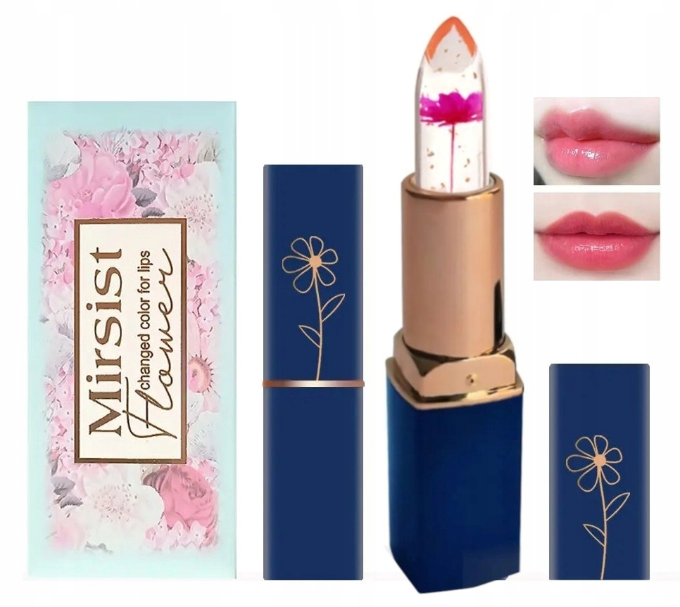 BALSAM POMADKA ŻELOWA Z KWIATKIEM ZMIENIAJĄVA KOLOR 3,5g ROSE 02 ...