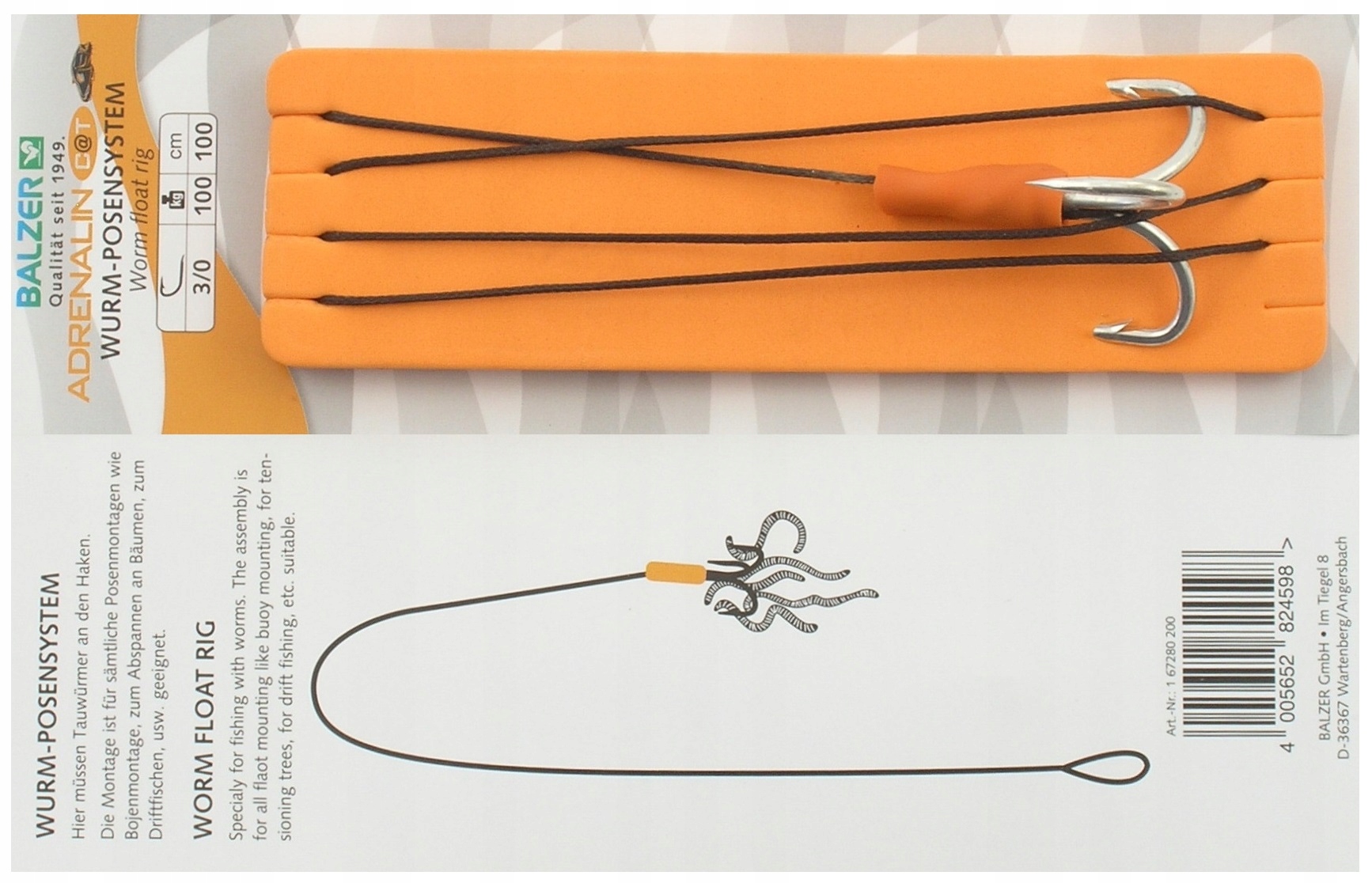 SYSTÉM PRO LOV SUMCŮ WORM FLOAT RIG A. CAT 200 - Allegro