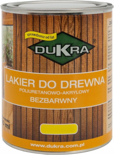 Lakier do drewna bezbarwny Dukra 750ml POŁYSK • 37.90PLN • Lakiery ... Lakier do drewna bezbarwny Dukra 750ml POŁYSK • 37.90PLN • Lakiery ...