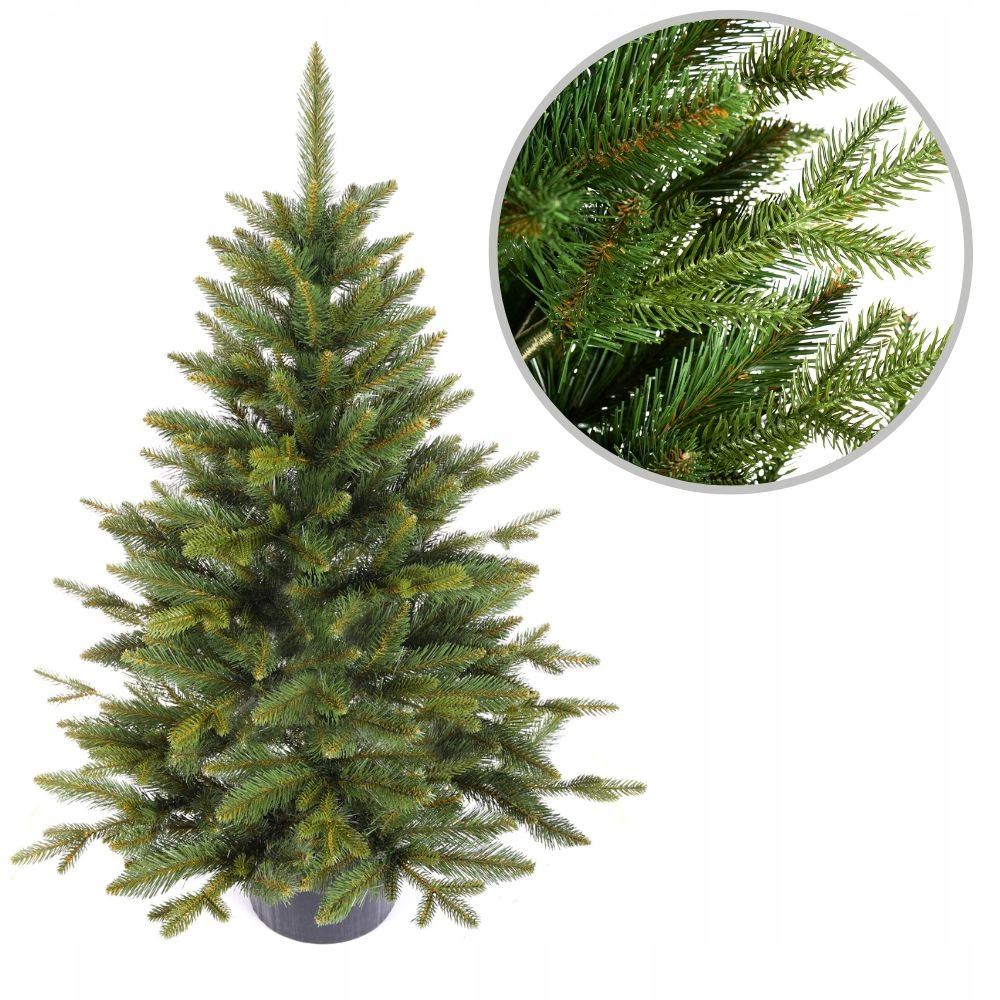 Choinka sztuczna jak żywa w doniczce Świerk Bergamo 110 cm ...