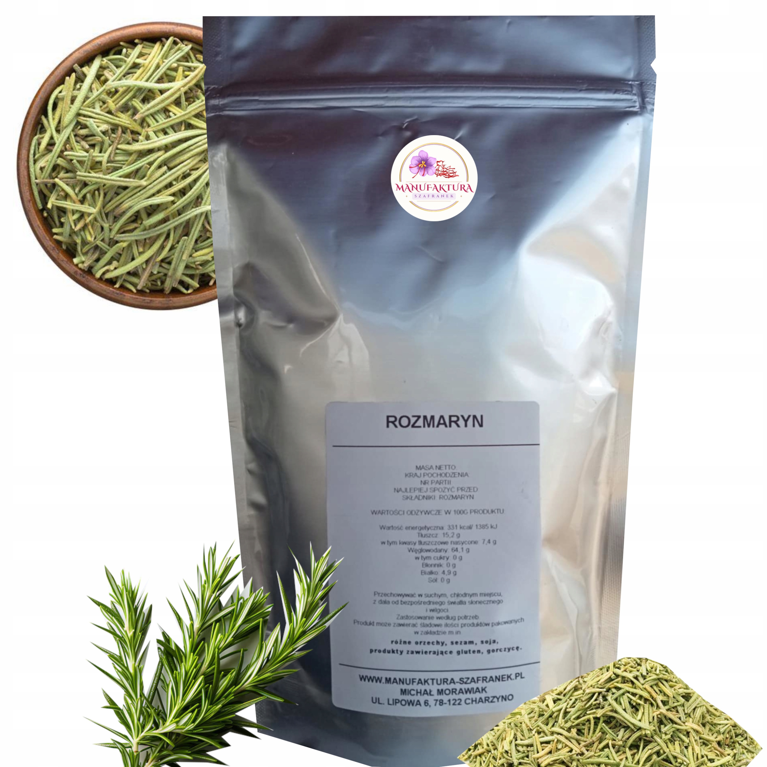 ROZMARYN 200G SUSZONY AROMATYCZNY MANUFAKTURA SZAFRANEK (5907541752656 ...