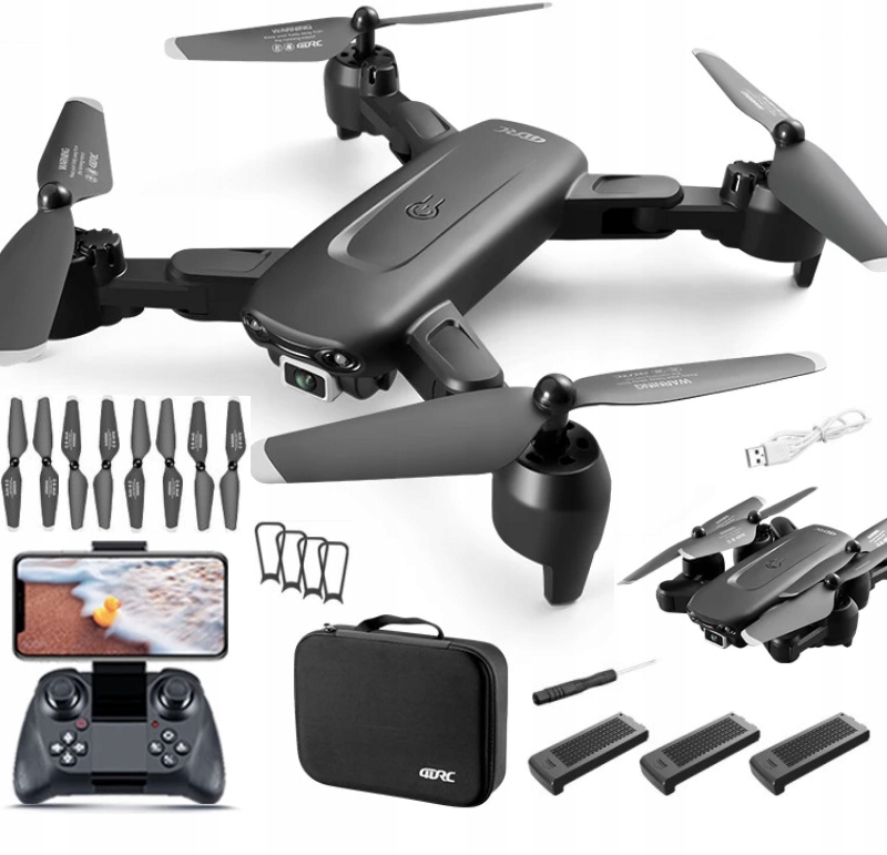 Dron 4DRC DRON Z KAMERA 4K HD 4DF6 V12 AKU 500 m 1600 mAh • Opinie ...