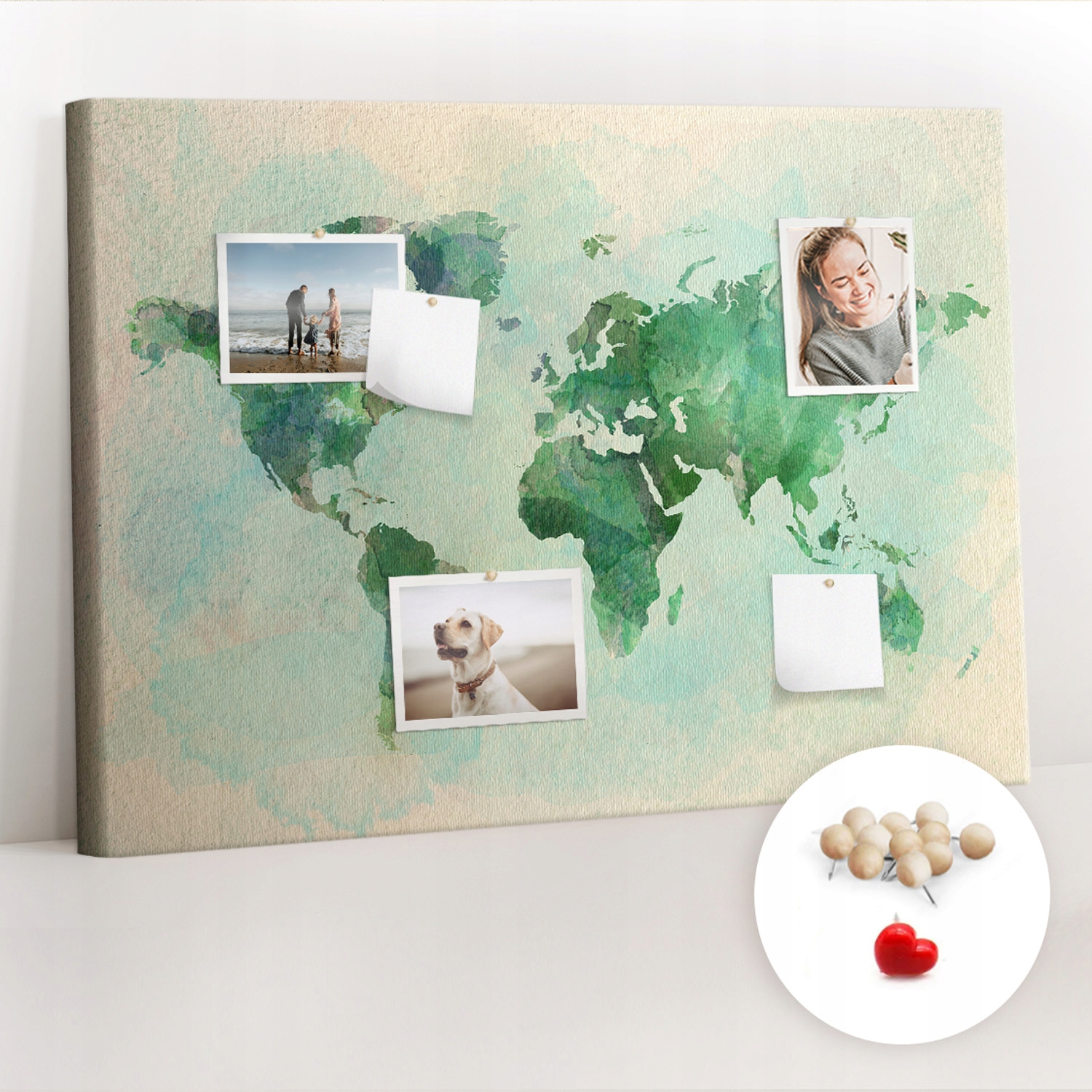 Tablica Memo Korkowa Notatki Akwarela Mapa Świata (4068302582507 ...