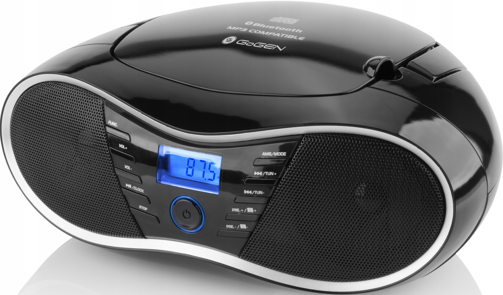 RADIO BOOMBOX ODTWARZACZ GOGEN USB CD MP3 SD AUX FM BLUETOOTH CZARNY ...
