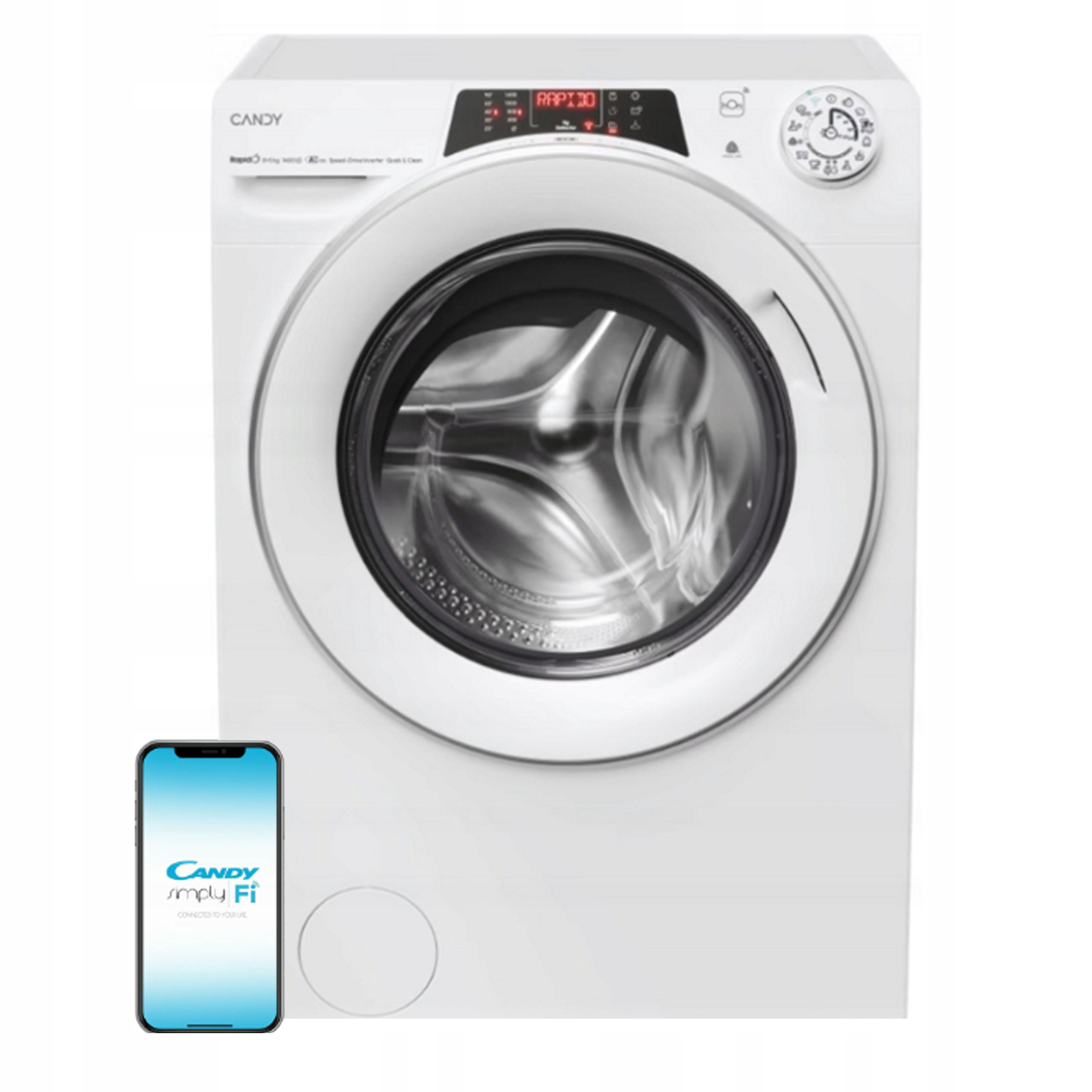 Pralko suszarka Candy ROW 4856DWMS7-S 8/5kg Inverter 1400obr Para hOn ...