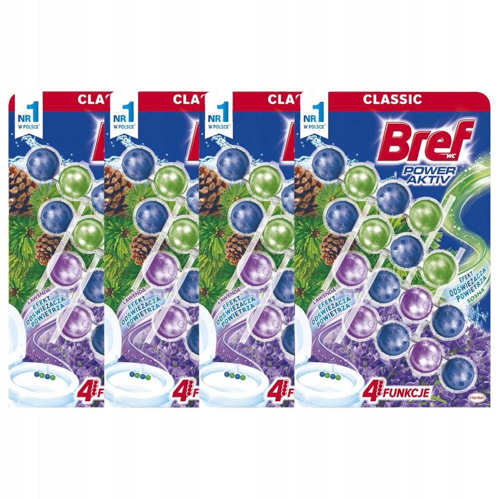 BREF Power Aktiv kulki WC zestaw 4x 50g (9000100338431) • Cena, Opinie ...