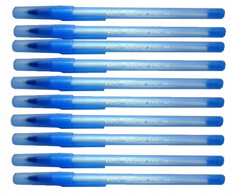 BIC 10 x DŁUGOPIS ROUND STIC 0,7 mm NIEBIESKI M (921403) • Cena, Opinie ...