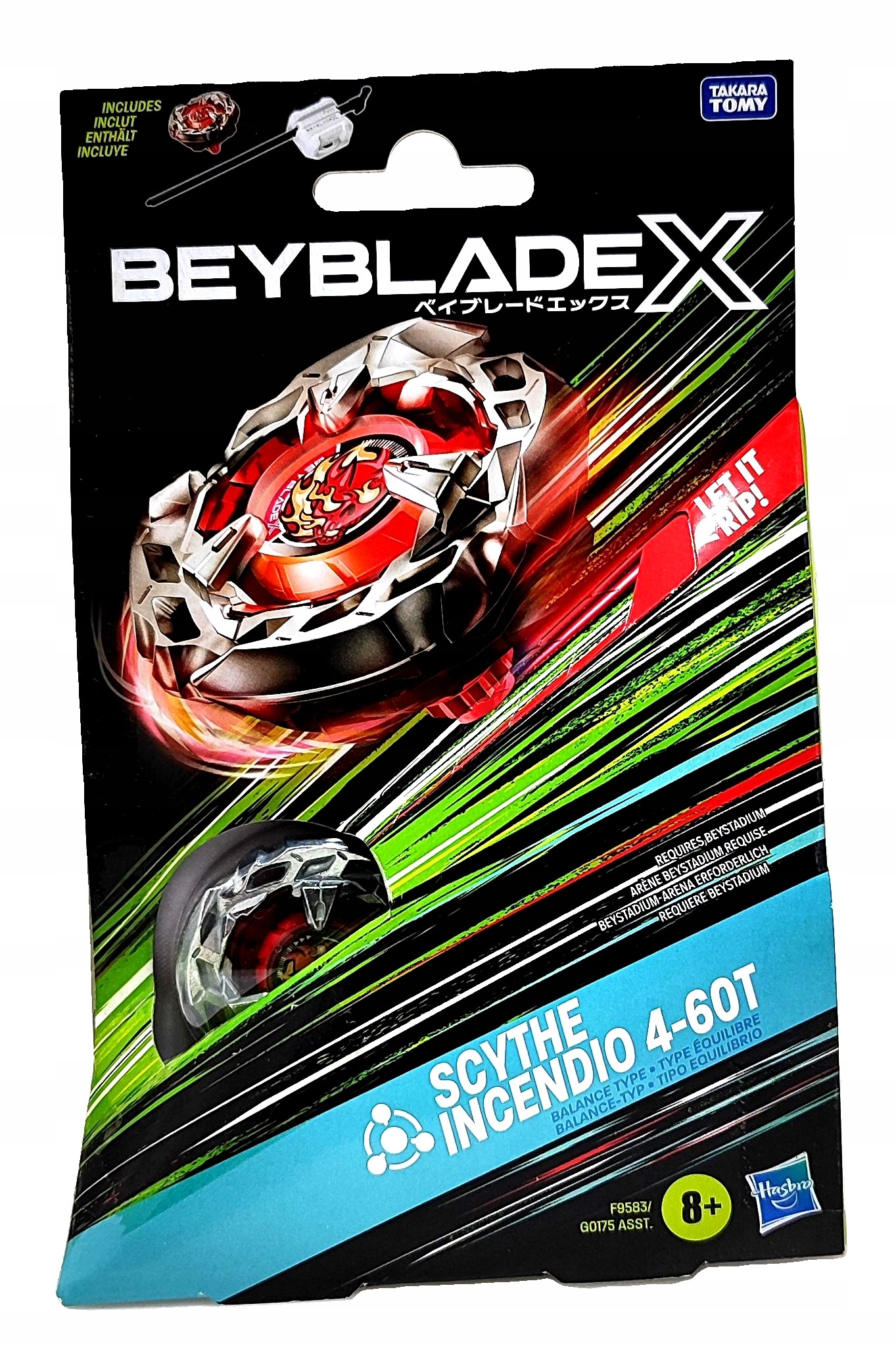 Czerwony bączek Beyblade X - Scythe Incendio 4-60T. (5010996257123 ...