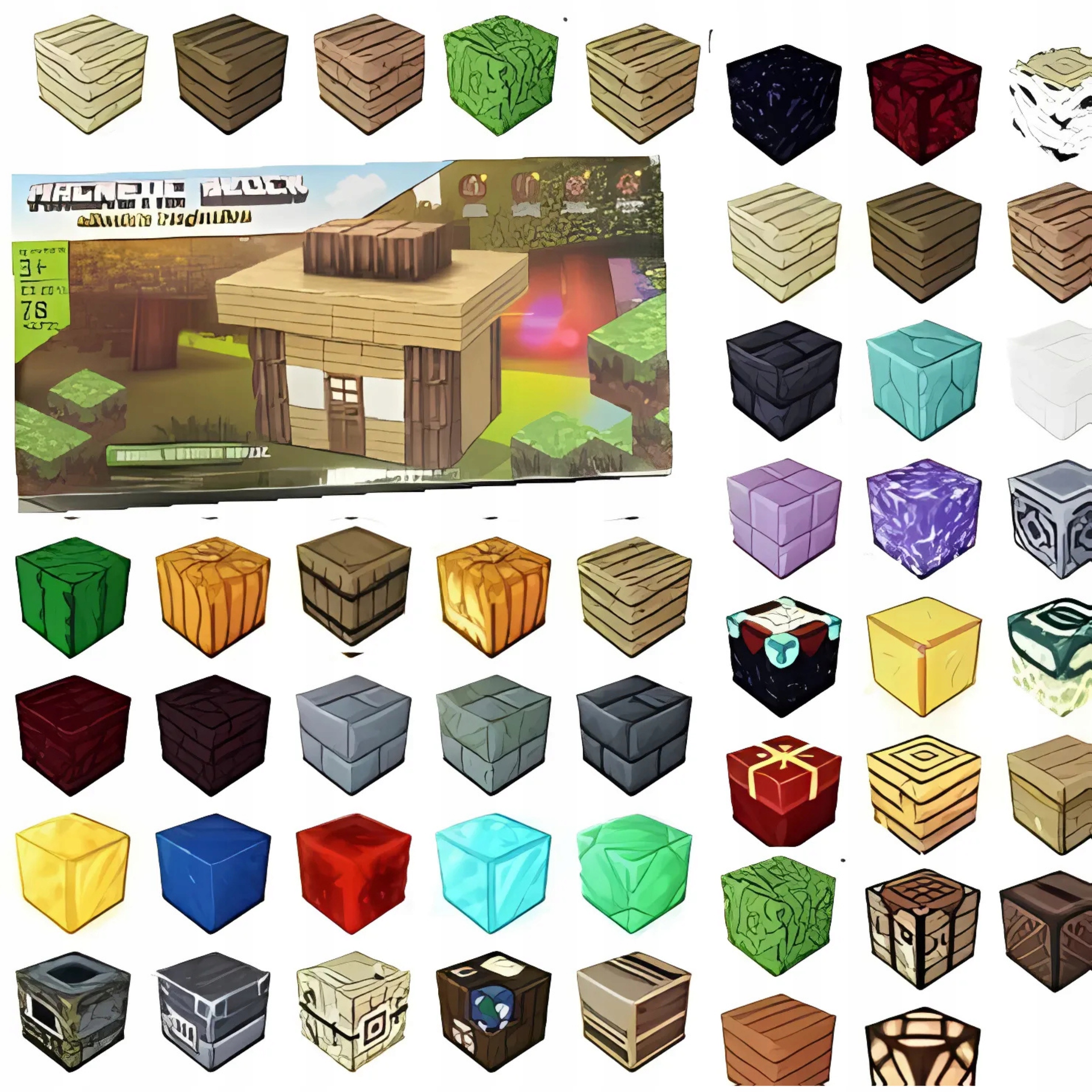 MAGNETICKÉ KOCKY MINECRAFT MAGNETICKÉ KOCKY SILNÉ KOCKY 78 KOCIEK za 22 ...