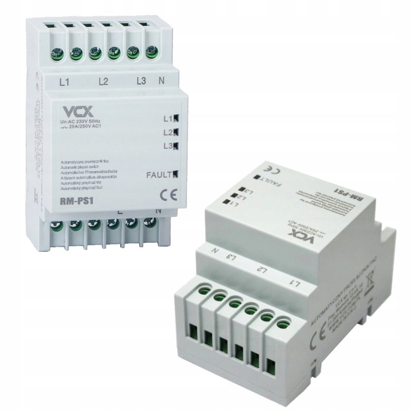 Automatyczny Przekaźnik Faz 3x230V+N VCX do Zachowania Ciągłości ...