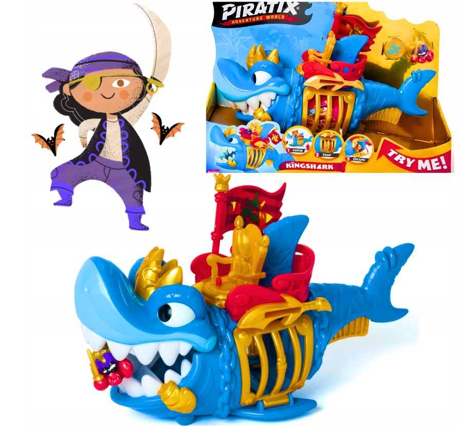 KING SHARK REKIN PIRATIX SERIA GOLDEN TREASURE SUPER ZESTAW PREZENT ...