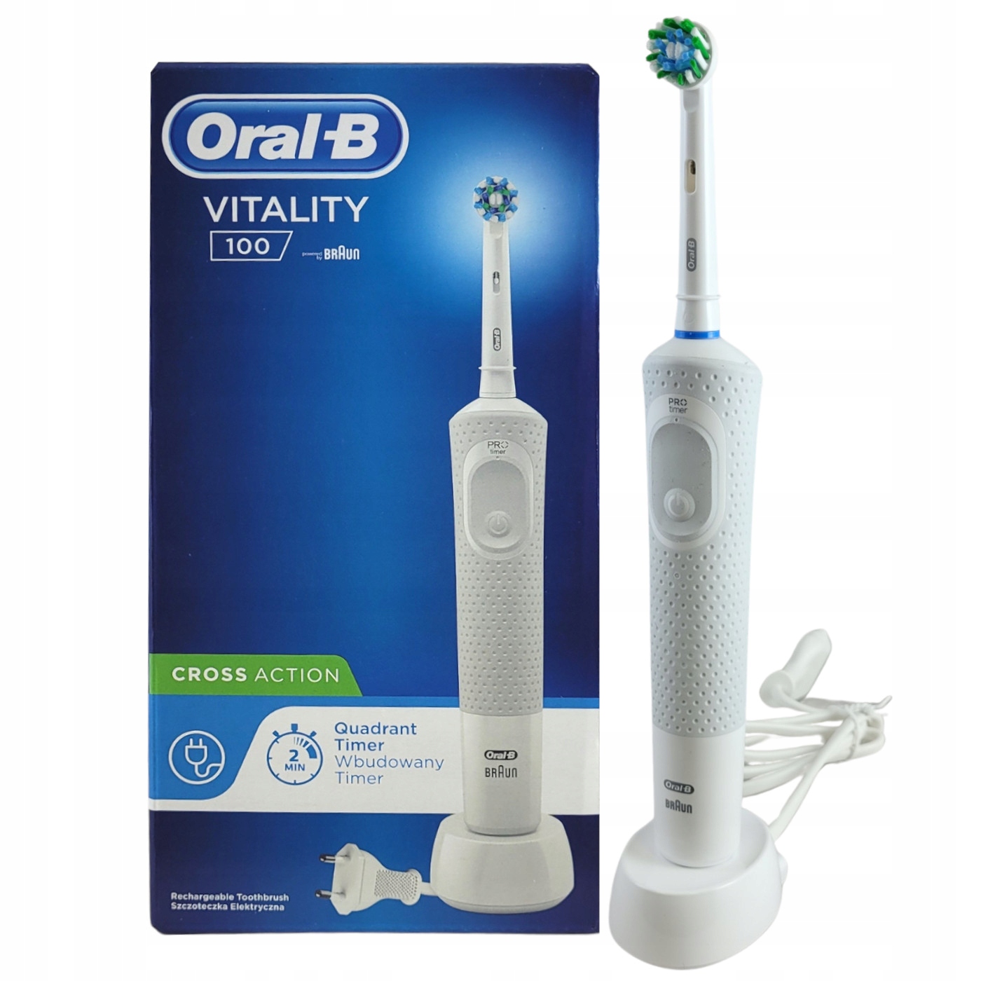 Szczoteczka Oral-B Vitality D100 CrossAction Biała 13596926598 - Allegro.pl Szczoteczka Oral-B Vitality D100 CrossAction Biała 13596926598 - Allegro.pl