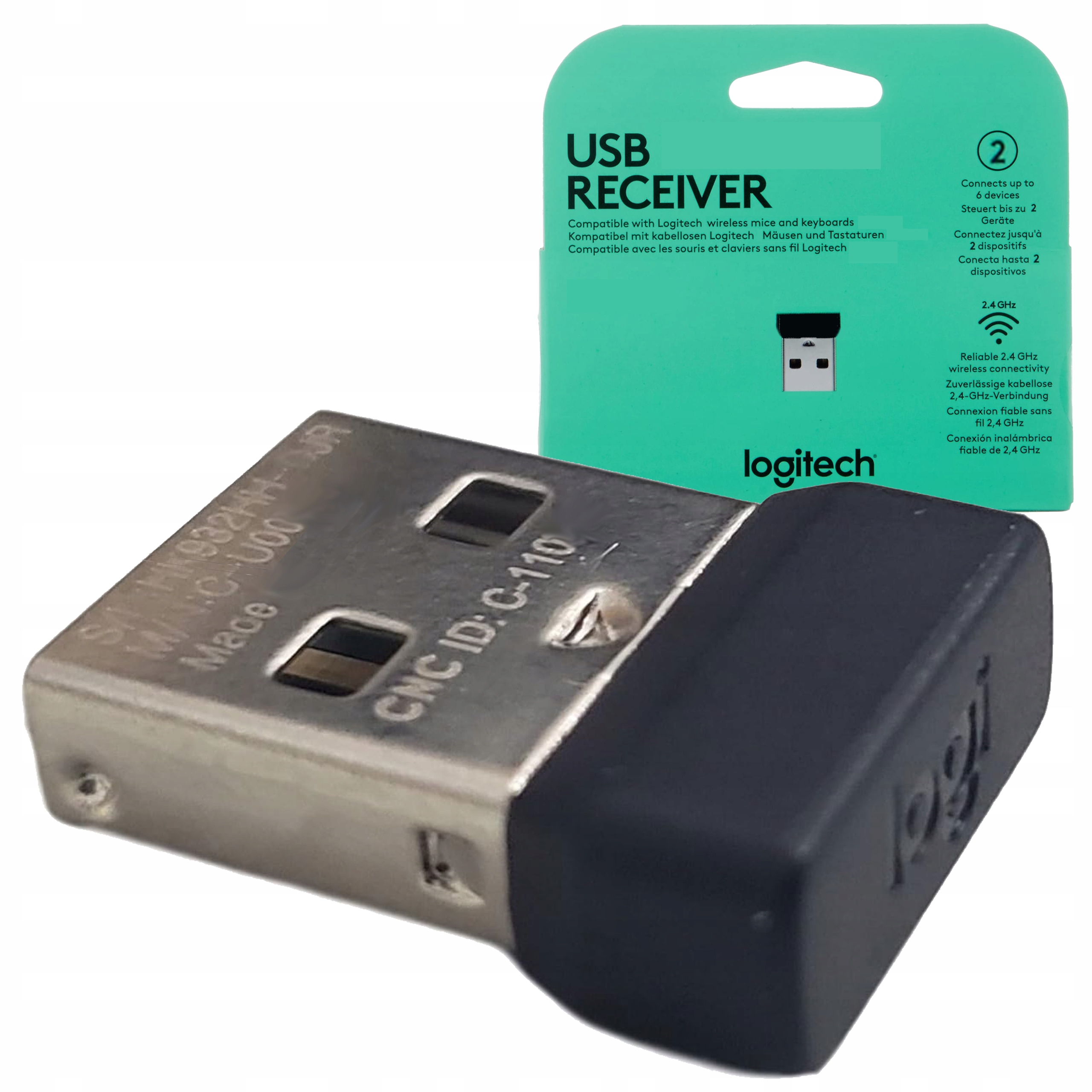 Adapter Logitech odbiornik Nano USB RECEIVER mysz klawiatura zestaw ...