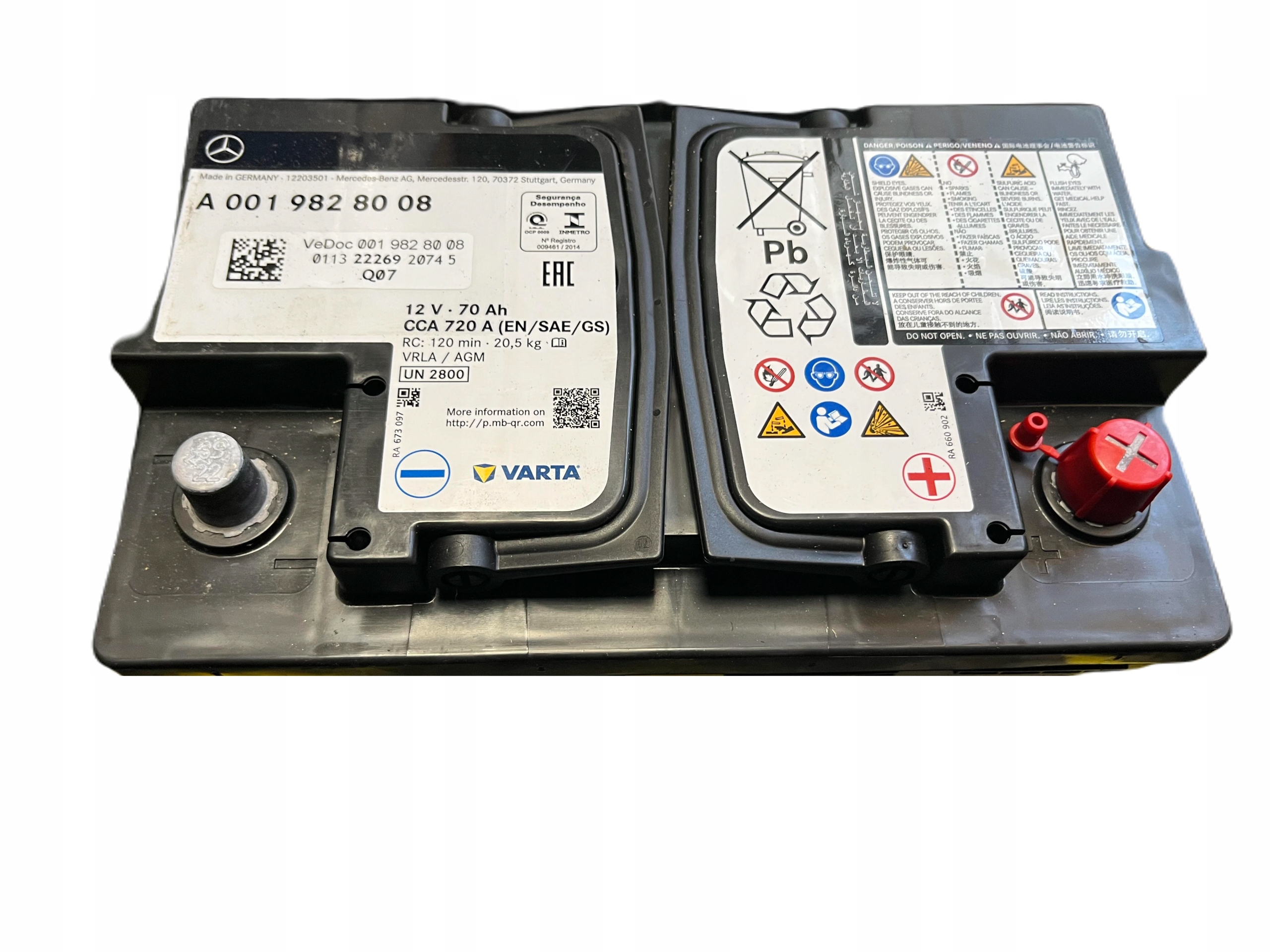 ORY AKUMULATOR MERCEDES A0019828008 70AH AGM A001982800826 za 750 zł z ...