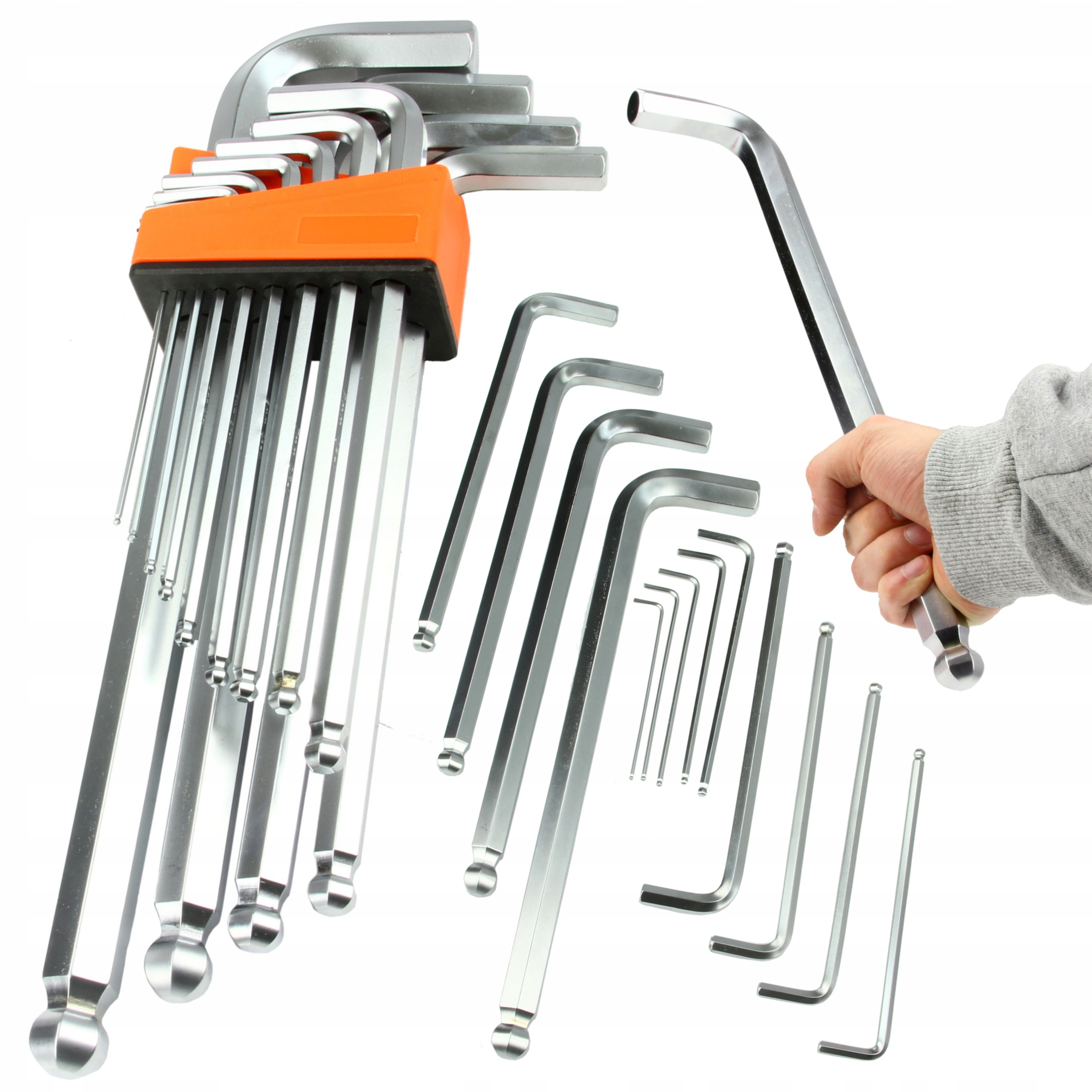 MAR-POL ZESTAW KLUCZY IMBUSOWYCH KLUCZE IMBUSOWE KULKA 13EL 2mm-19mm ...