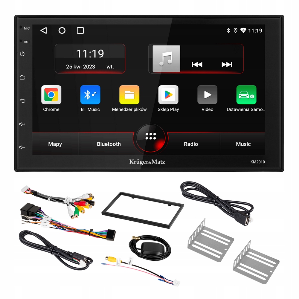 Radio 2 DIN STACJA GPS WiFi Android Auto Car Play Bluetooth USB AUX 4x ...