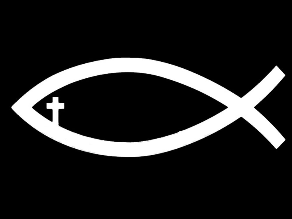 Ryby i Krzyż 2x Jezus Fristian Cross Okna Samochod • Cena, Opinie ...