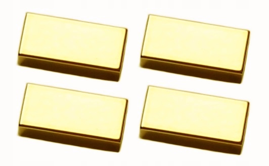 LEGO płytki 1x2 gładkie złoty chrom 3069b NOWE 13327443258 - Allegro.pl