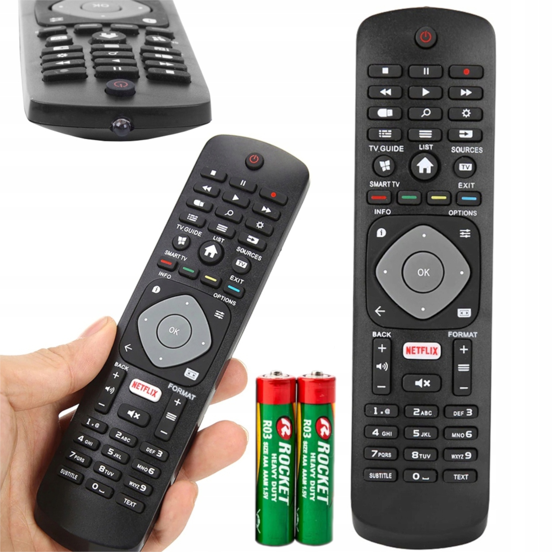 Pilot uniwersalny do tv Philips + baterie LCD NETFLIX 3D SMART 4K LED ...