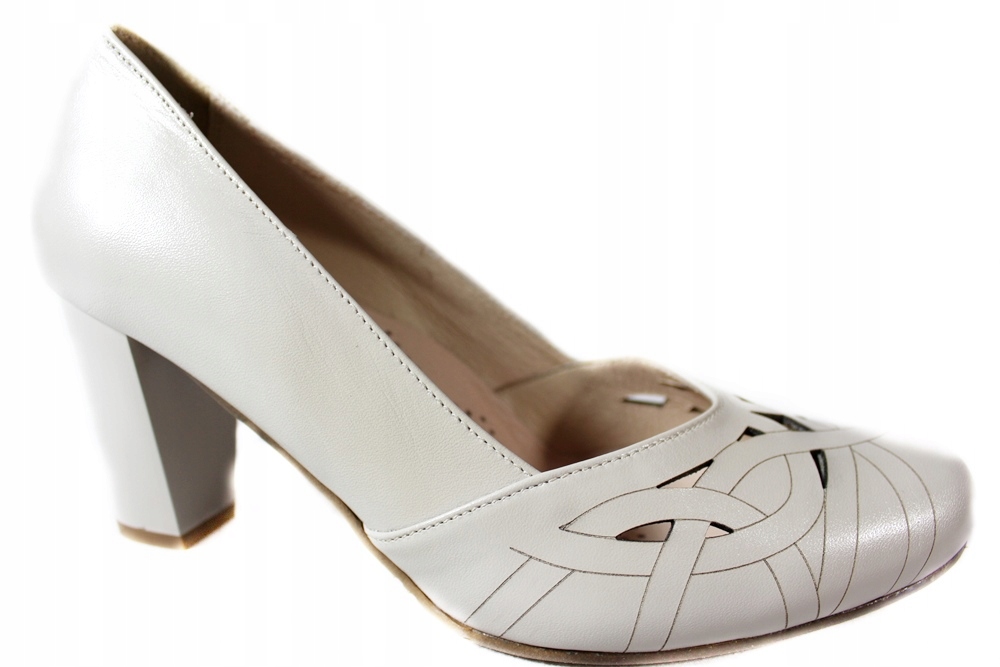 Czółenka Grodecki 1429 R.37 Skóra Beż Lico • Cena, Opinie • Czółenka ...