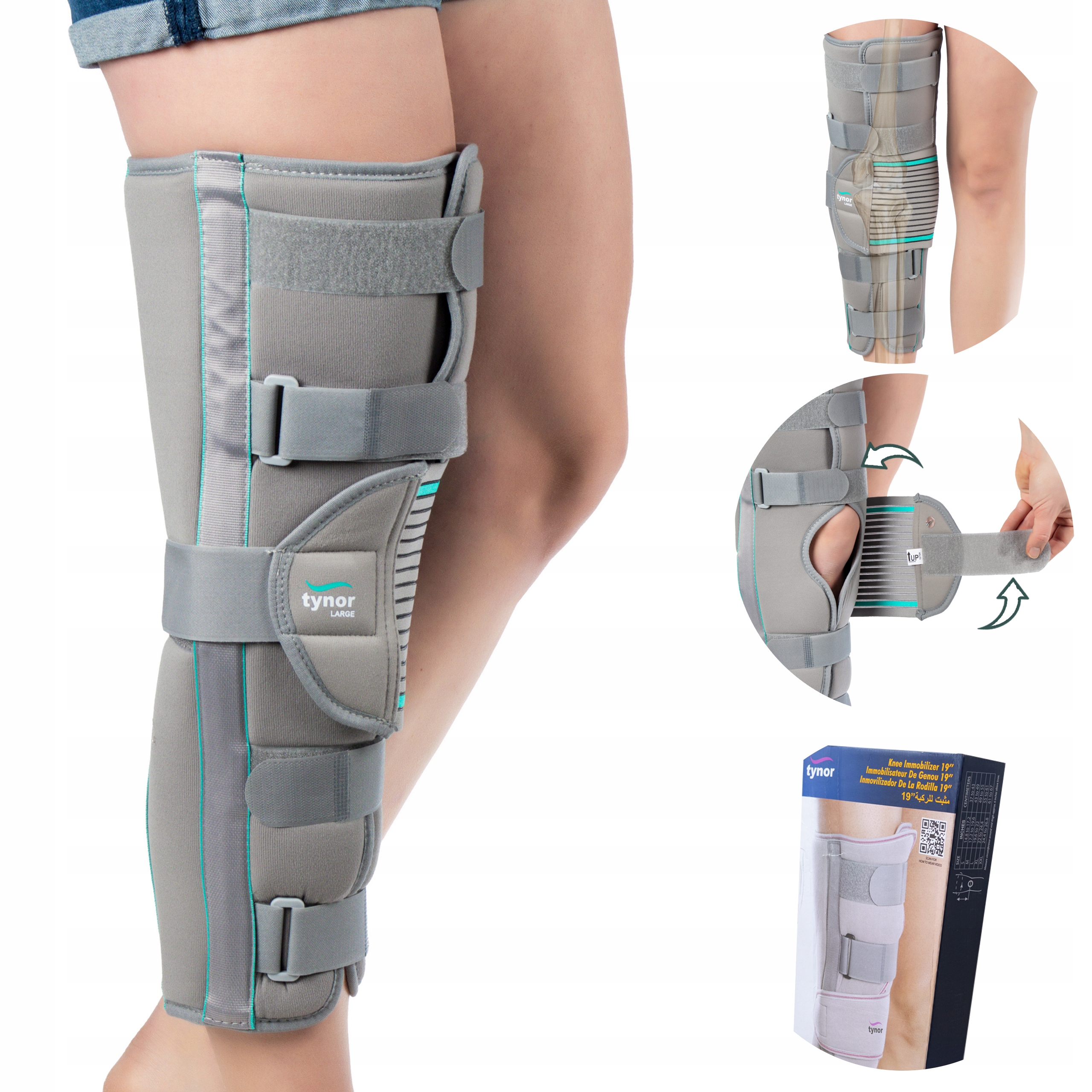 TUTOR KOLANA STABILZATOR STAWU KOLANOWEGO ORTEZA DŁUGA SZYNA WYPROSTNA ...