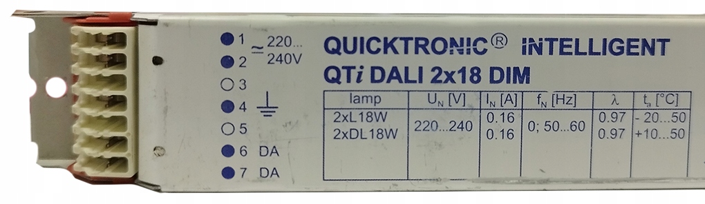 STATECZNIK = ELEKTRONICZNY QUICKTRONIC INTELLIGENT QTi DALI 2x18 DIM (4050300870533) • Cena ...