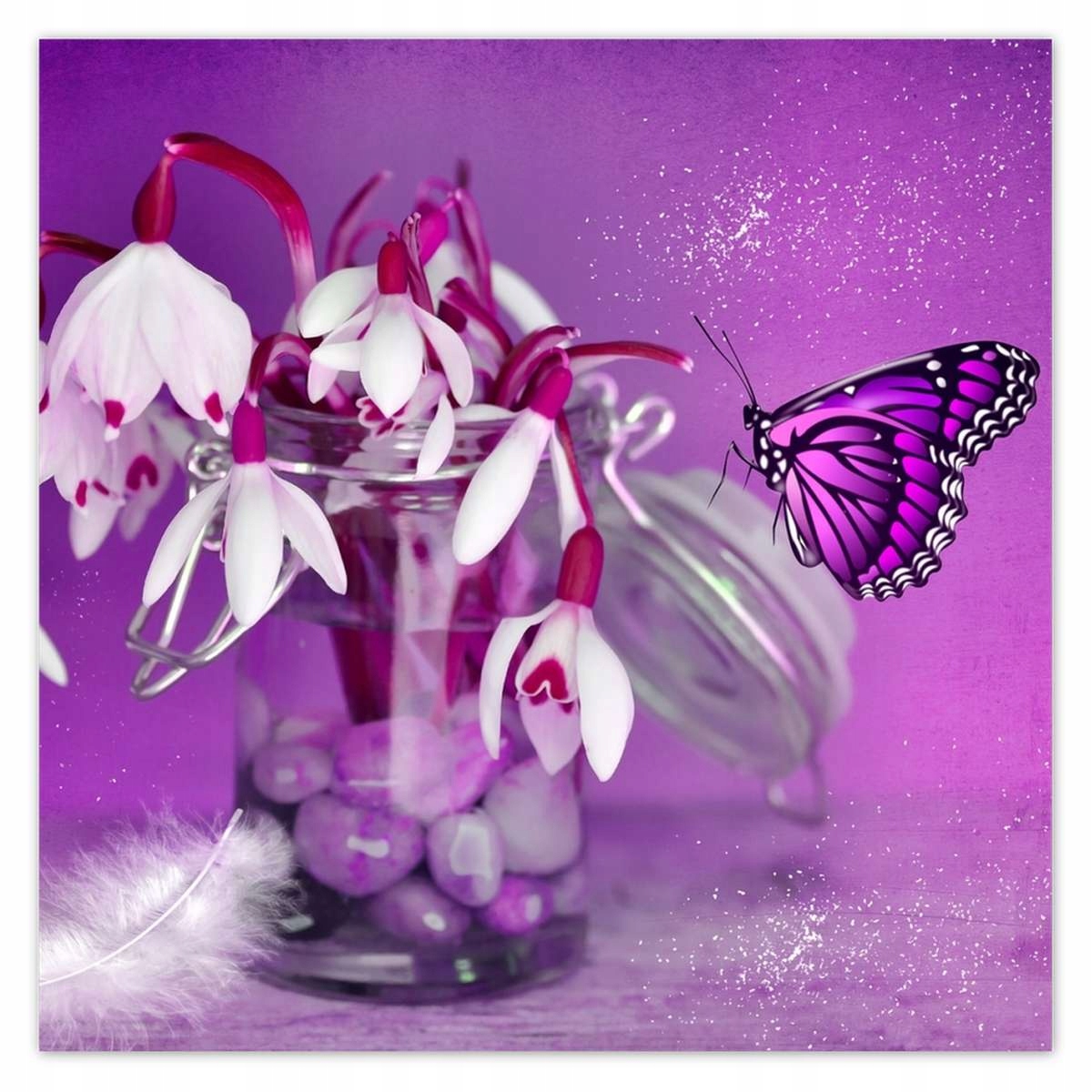 100x100 Hóvirág és pillangó matricák, • Ár, Vélemények - Allegro