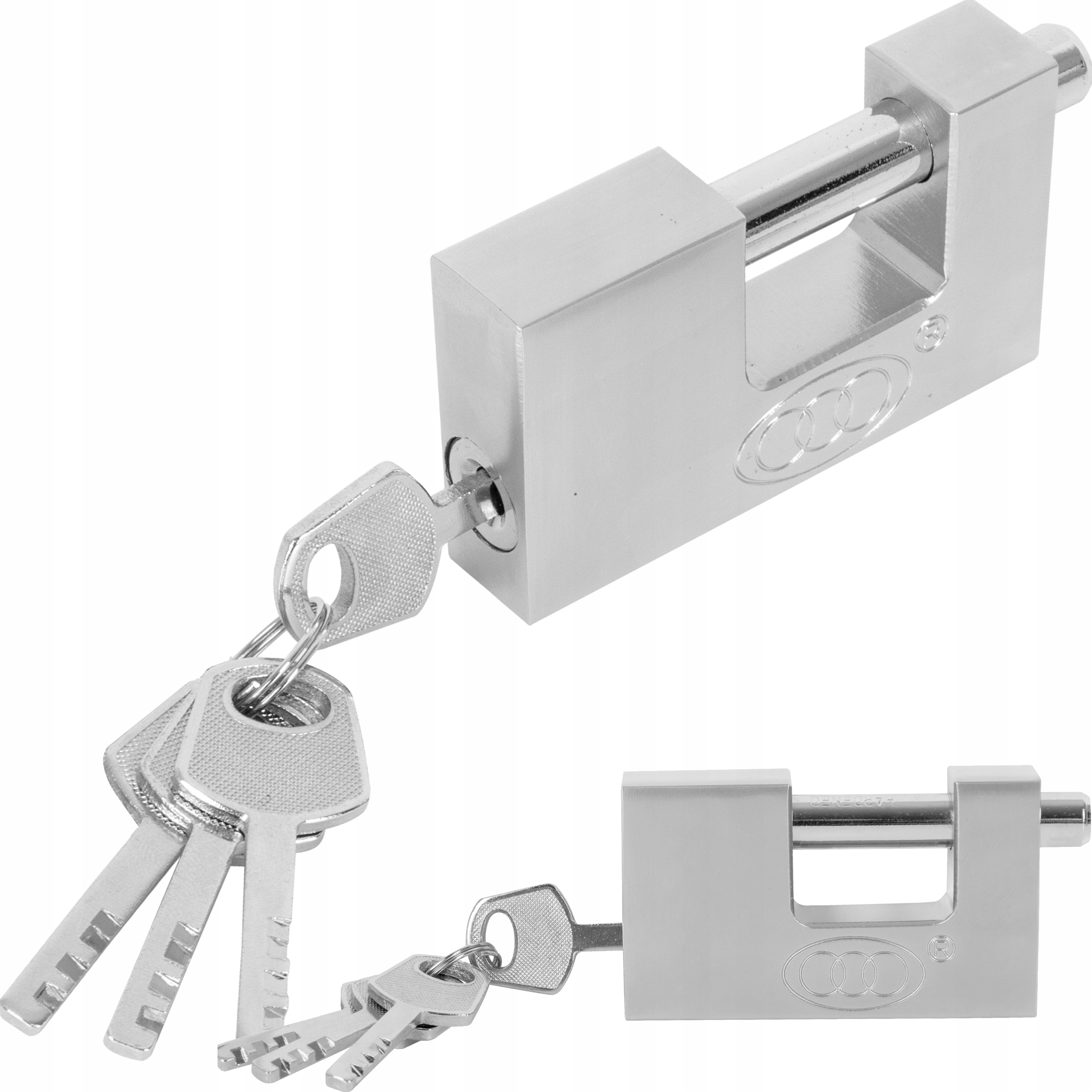 KŁÓDKA TRZPIENIOWA STALOWA HARTOWANA 60 mm SOLIDNA - 4 klucze w ... KŁÓDKA TRZPIENIOWA STALOWA HARTOWANA 60 mm SOLIDNA - 4 klucze w ...