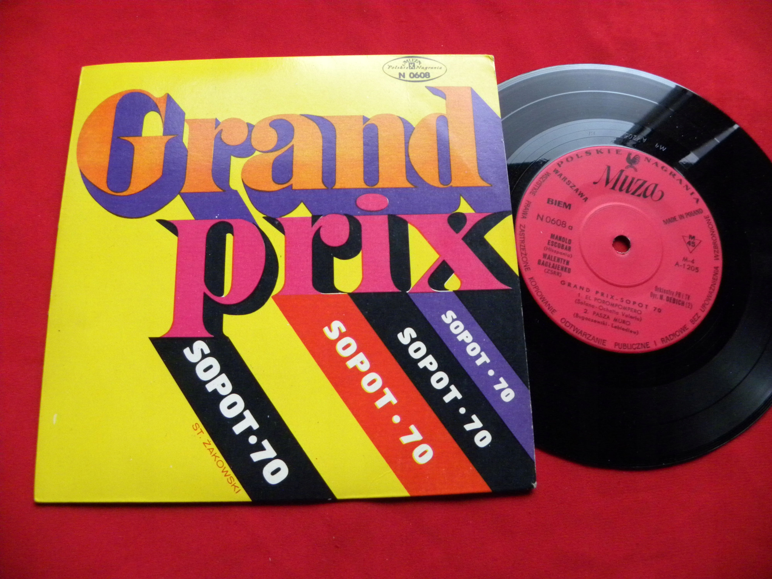 GRAND PRIX SOPOT 70 EP Muza 1970 NM manolo escobar TOMAS HACKI DEBICH ...