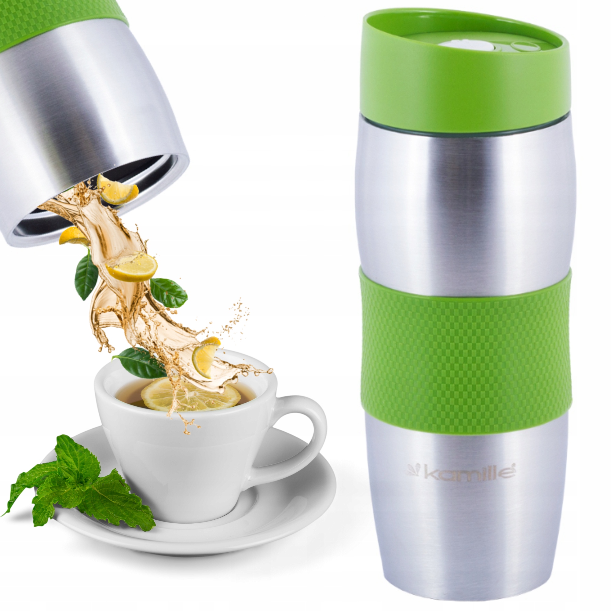 Kubek termiczny Termos Butelka Bidon 380ml KAMILLE - 2053R - 12108179164 - Allegro.pl