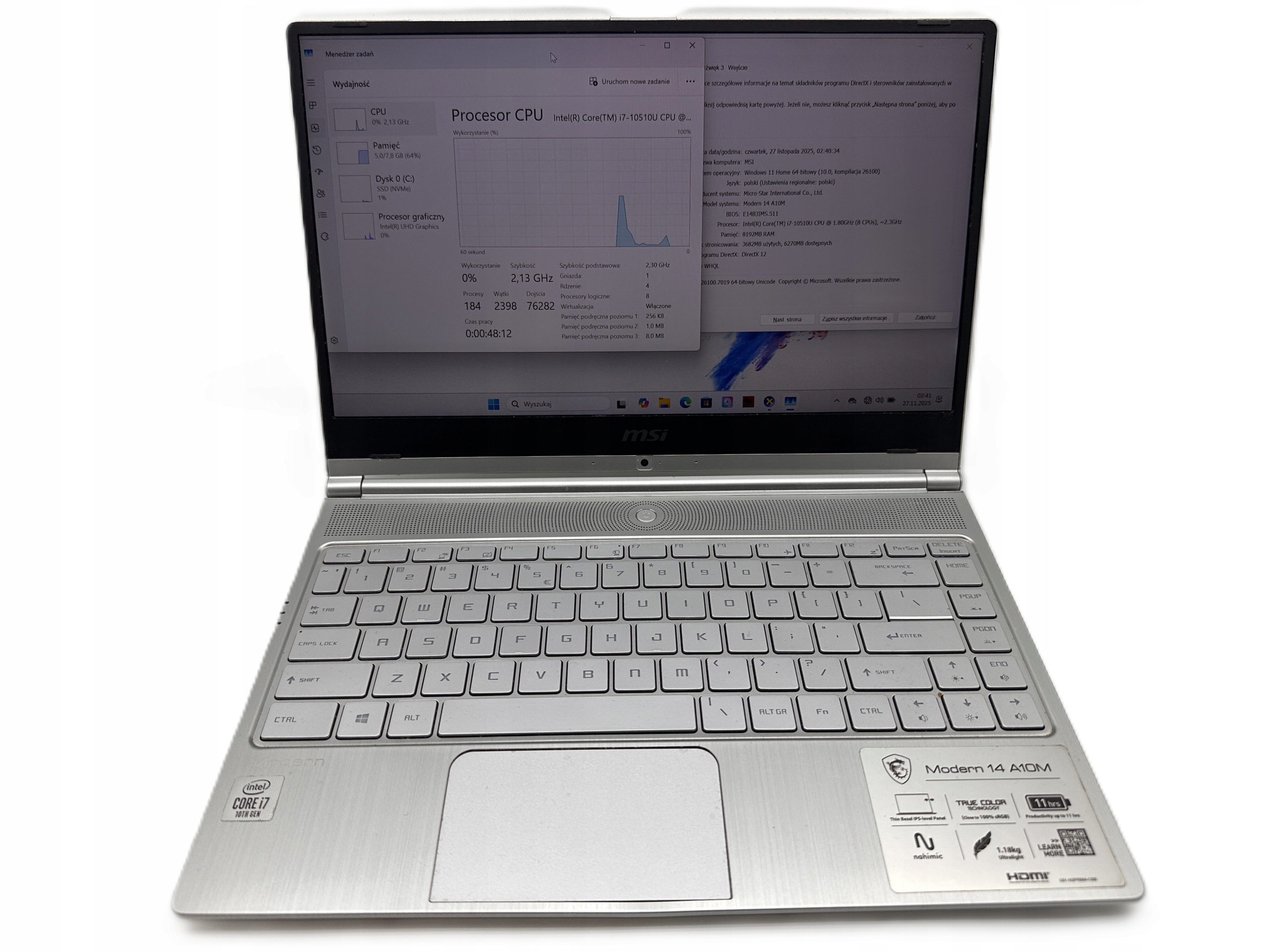 Laptop MSI Modern 14 A10M Intel Core i7-10510U 8/512GB SSD - Sklep, Opinie, Cena w Allegro