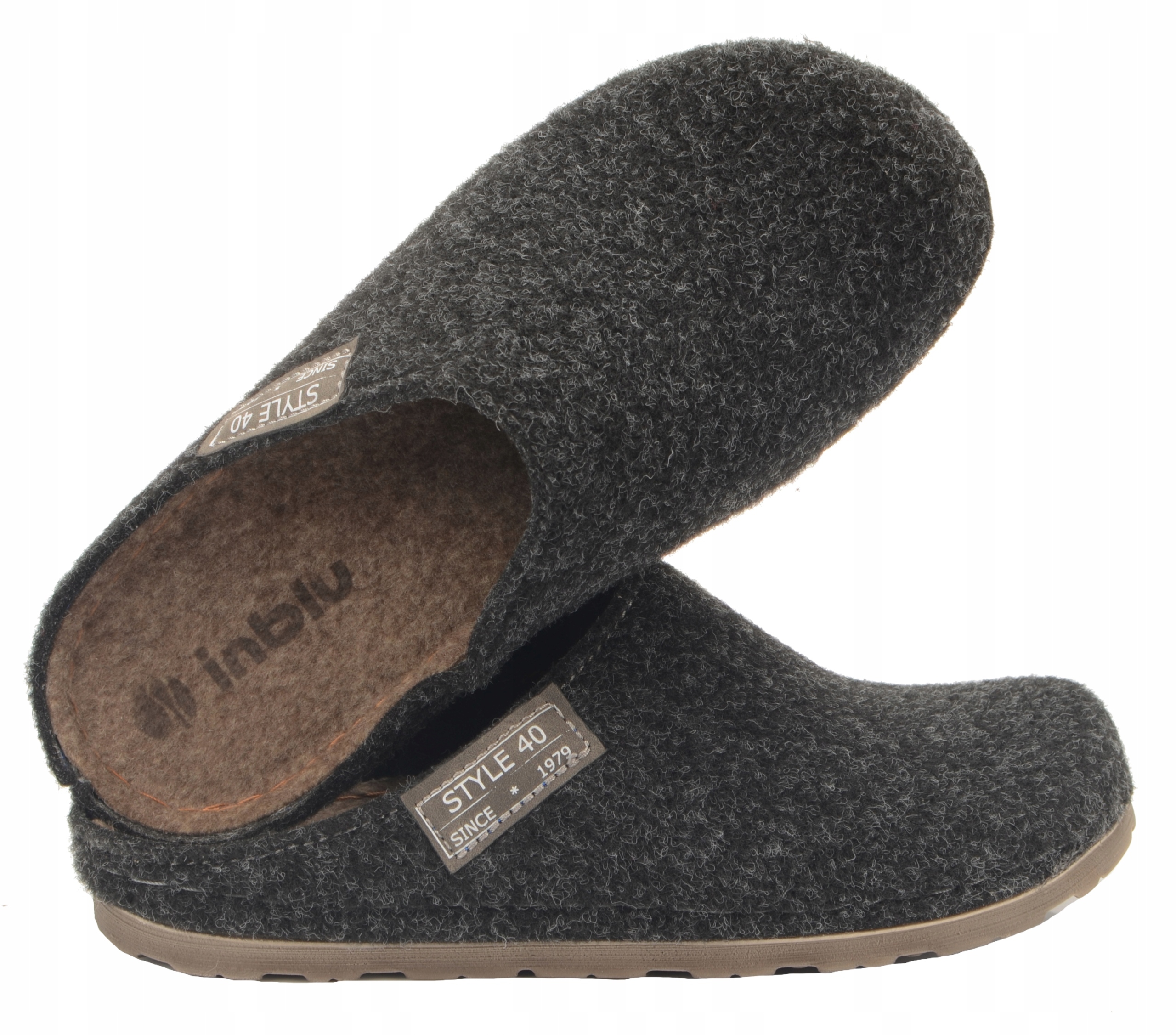 INBLU KAPCIE KLAPKI FILCOWE DOMOWE MĘSKIE CR15 GREY 42 • Cena, Opinie • Kapcie 14420733931 • Allegro