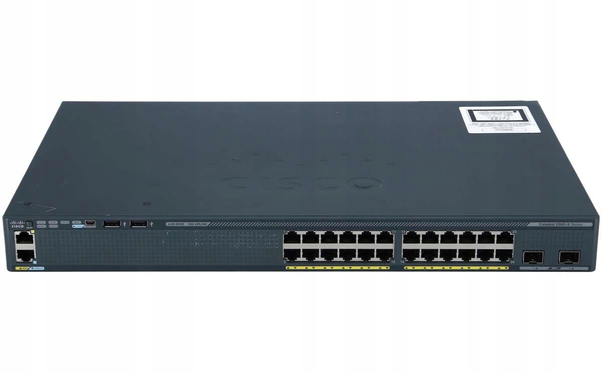 CISCO WS-C2960X-24PD-L, 24xGIGABIT RJ45 POE+, 2xSFP+ 10Gb/s, B30, eti ...