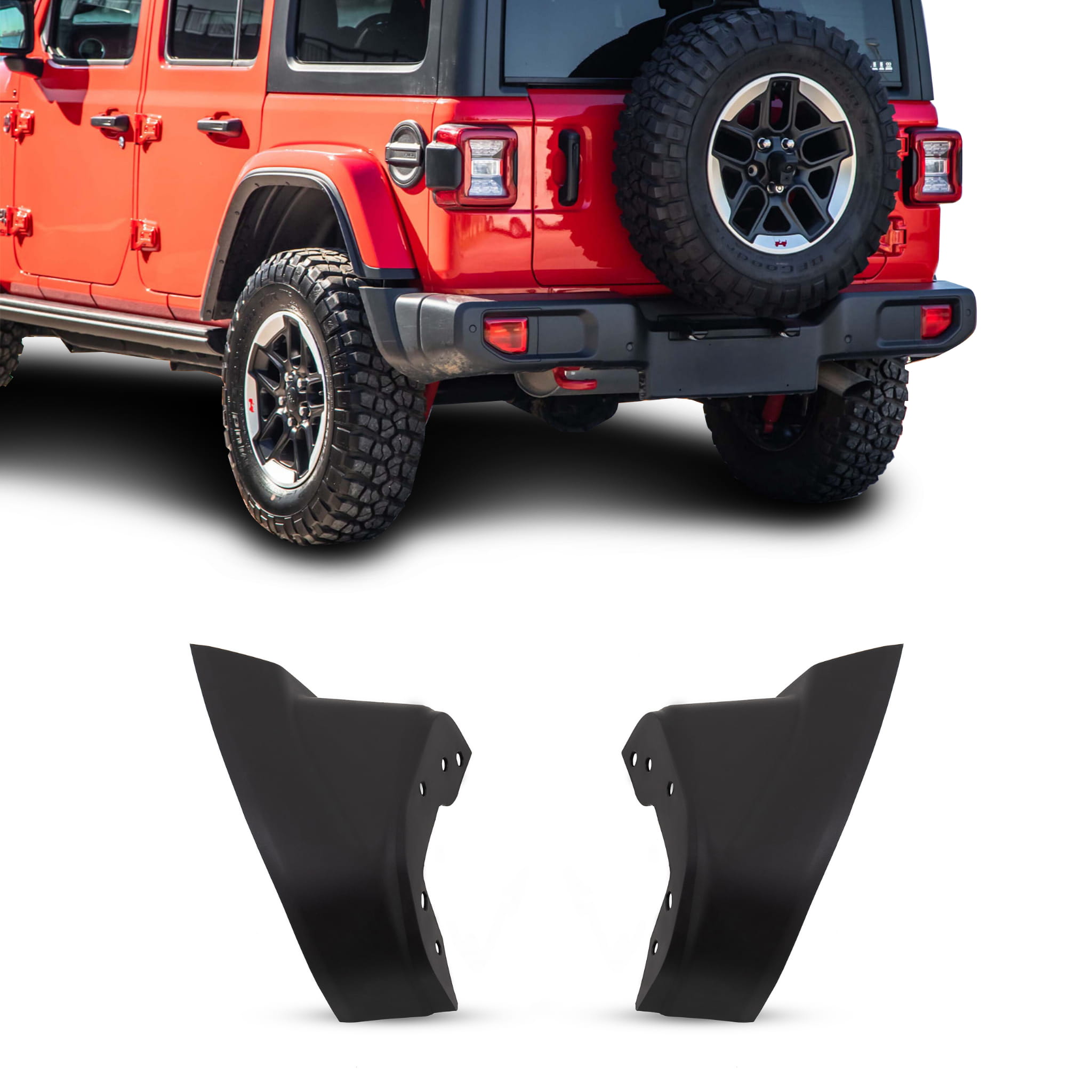 JEEP WRANGLER JL/JLU 18+ DODATKOWE KOŃCÓWKI ZDERZAKA DO WERSJI RUBICON TYŁ 5905226058253 za 355 ...