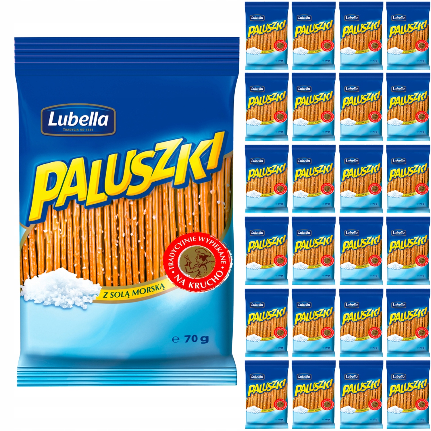 Paluszki z solą morską Lubella solone 25x70g 9549040134 - Allegro.pl