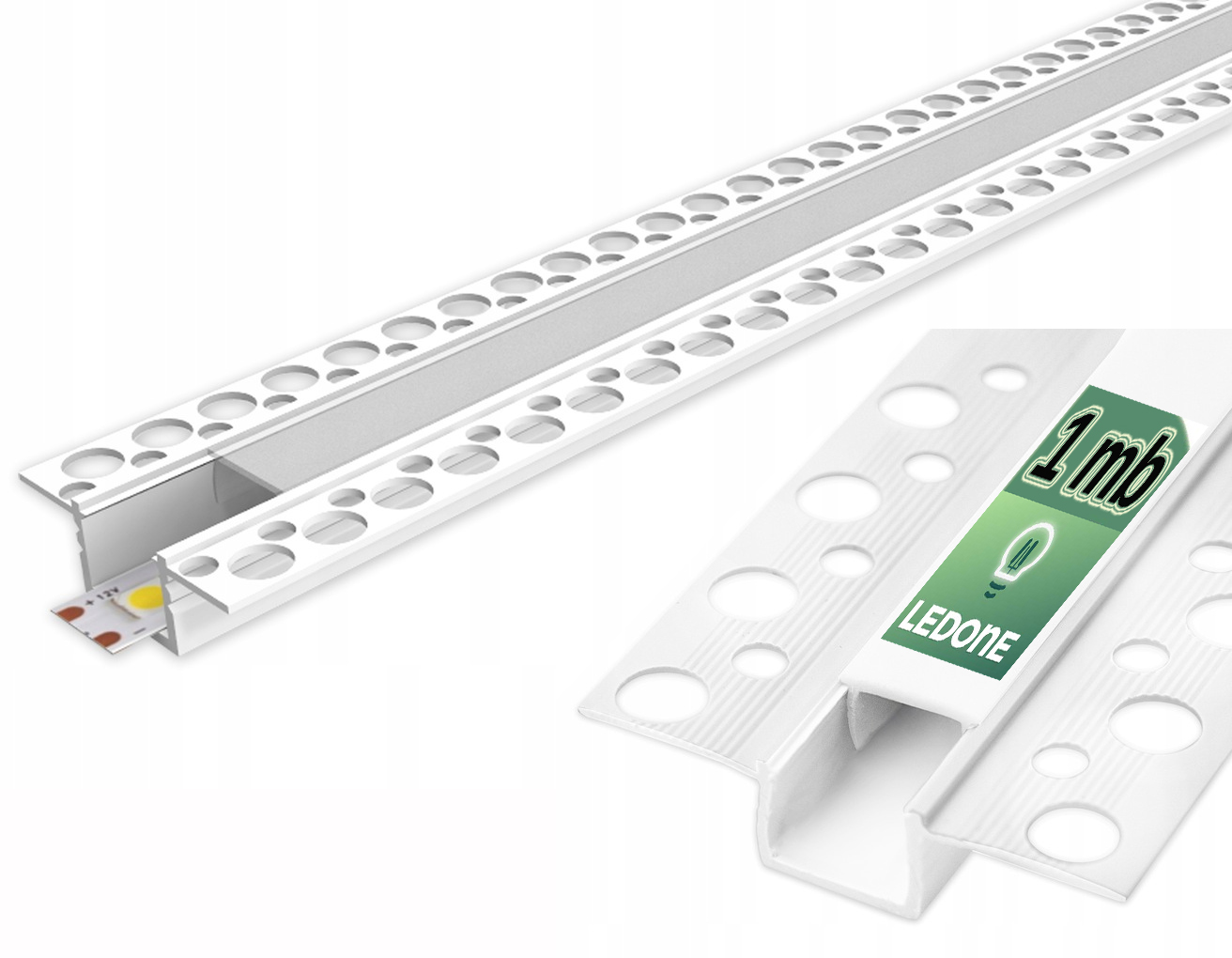 PROFIL PVC LED pásky pro sádrokartonové desky KLOSZ 2m - Allegro