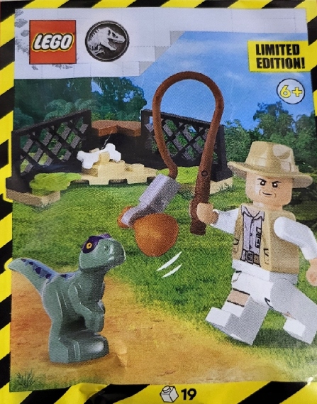 LEGO Kapsička Polybag Jurský svět Raptor usedlost Robert Muldoon 122409 ...