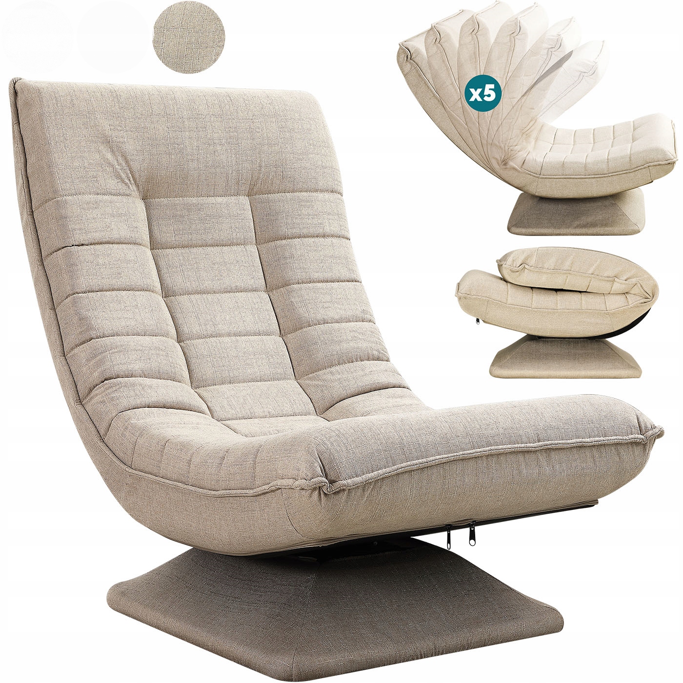 Fotel rozkładany Casaria beżowy (4251779130337) • Cena, Opinie • Fotele ...