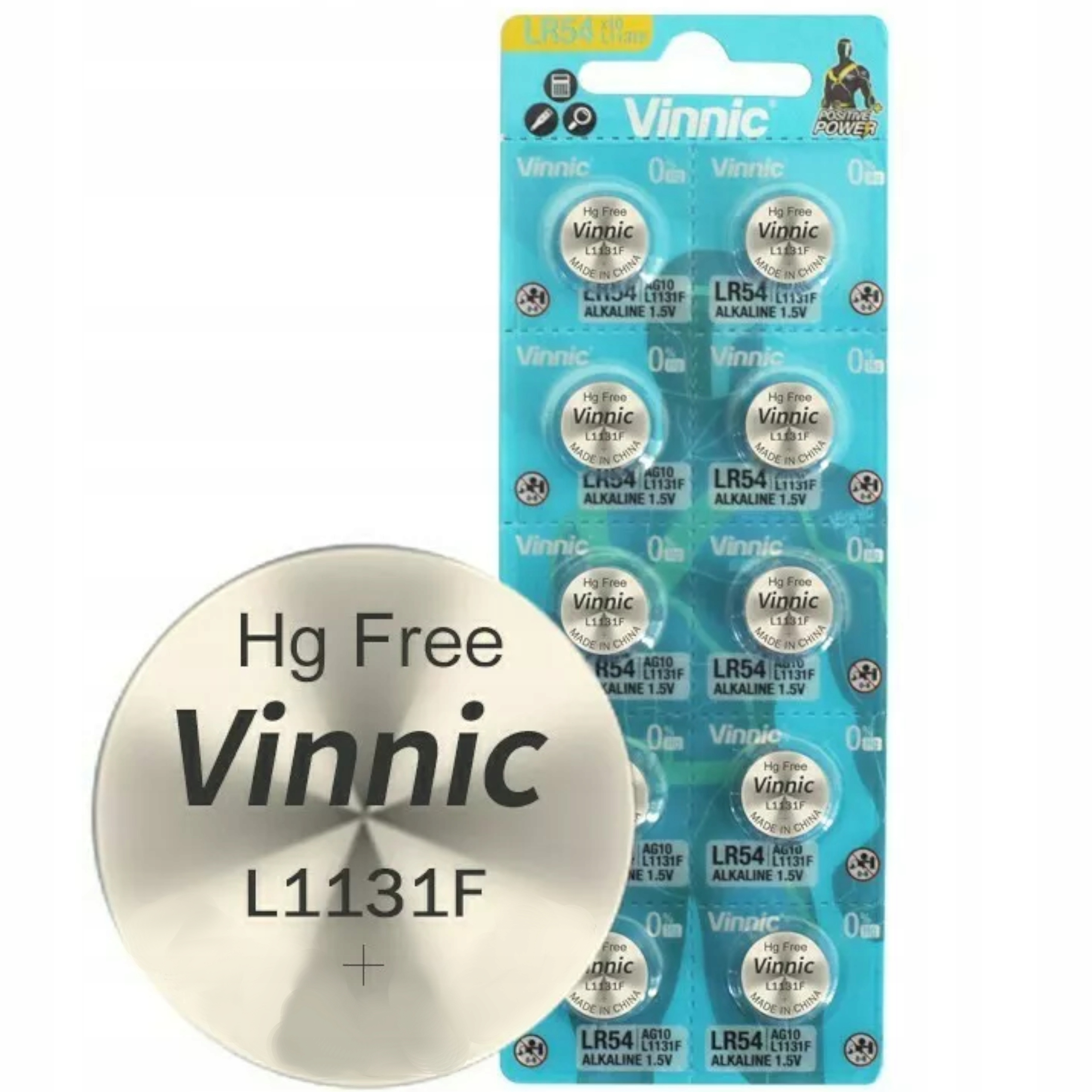 10x AG10 BATERIA VINNIC L1131 LR1130 LR 54 G LR54 1,5 V - Sklep, Opinie ...