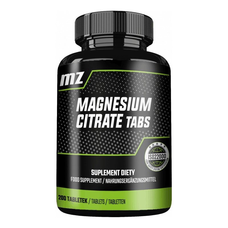 MZ-STORE Magnesium Citrate Tabs 200 tab. CYTRYNIAN MAGNEZU 200 porcji ...